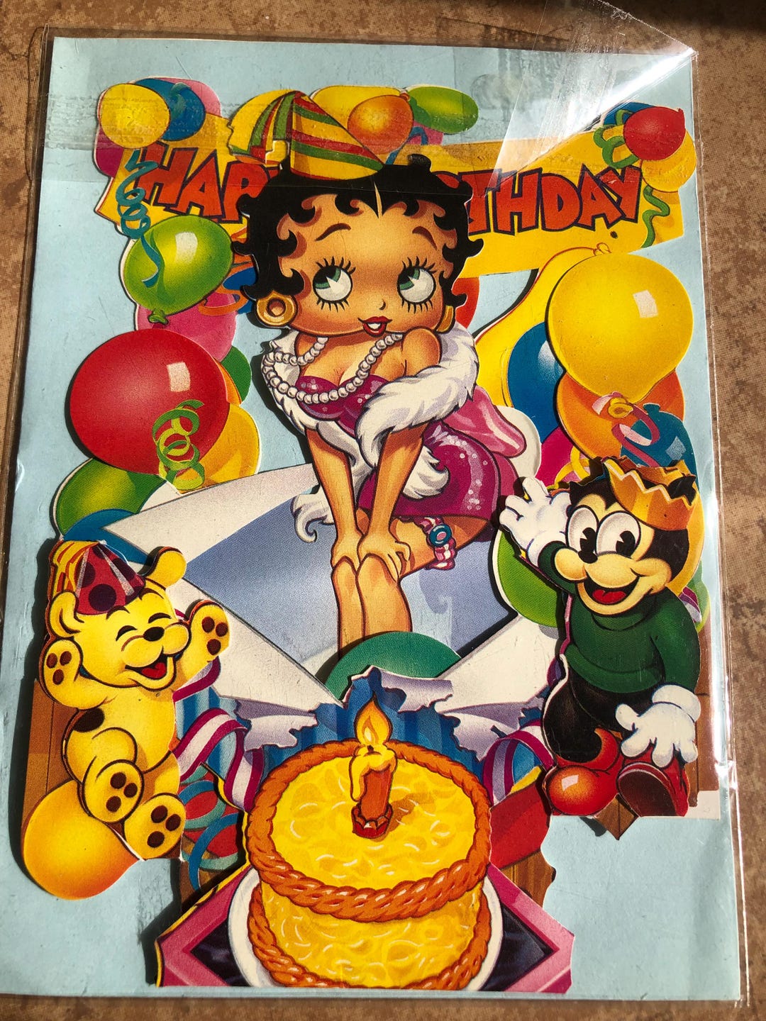 Vintage Betty Boop Pop-up Birthday Card, 1980s, Bimbo, Pudgy, Cartoon, Character - Etsy