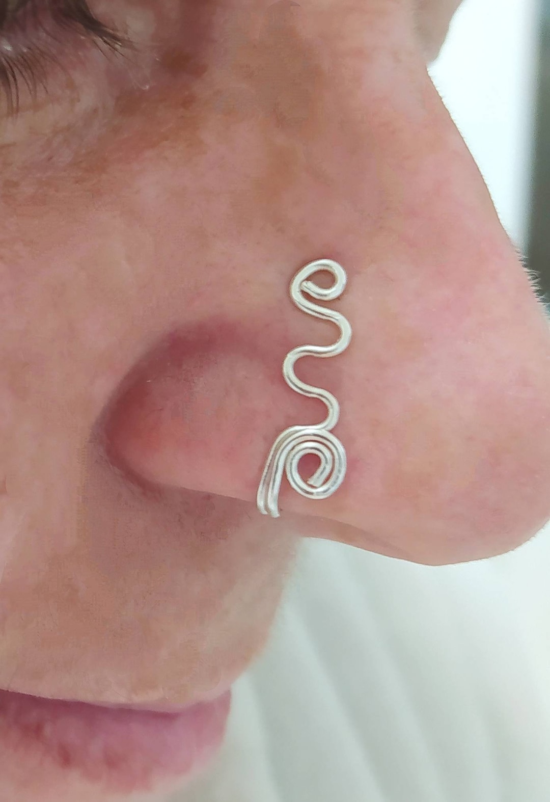 Wave Nose Cuff: Non Piercing Copper Fake Nose Ring - Etsy