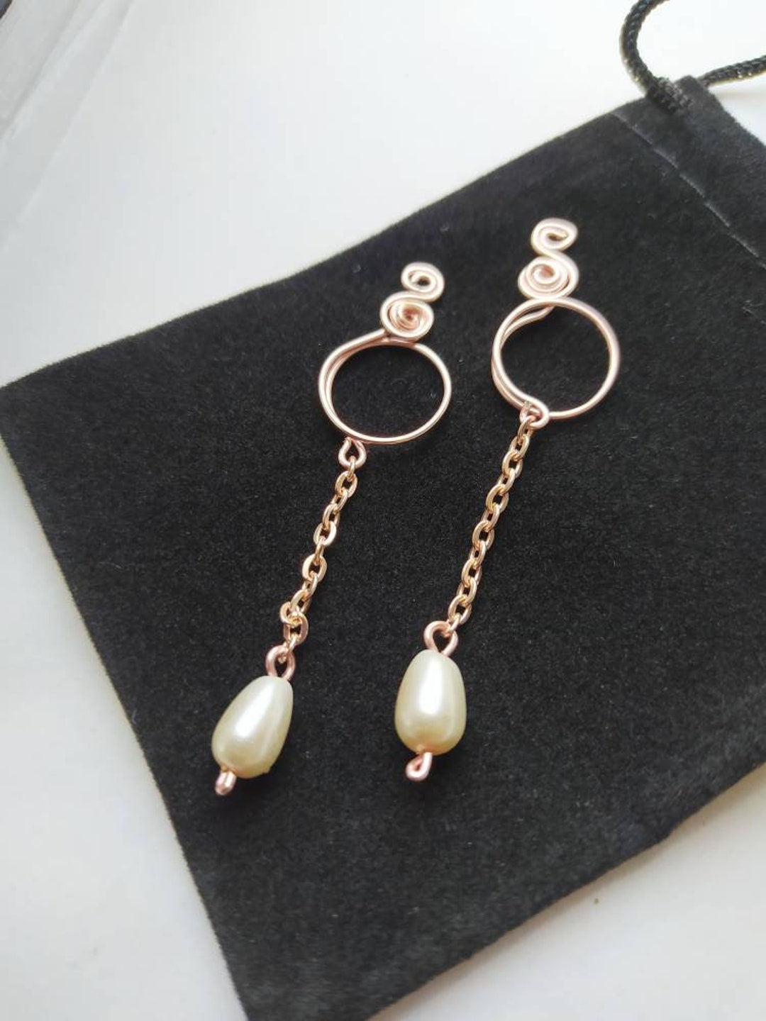 Non Piercing Nipple Dangles Adjustable Nipple Rings With Drop Pearl ...