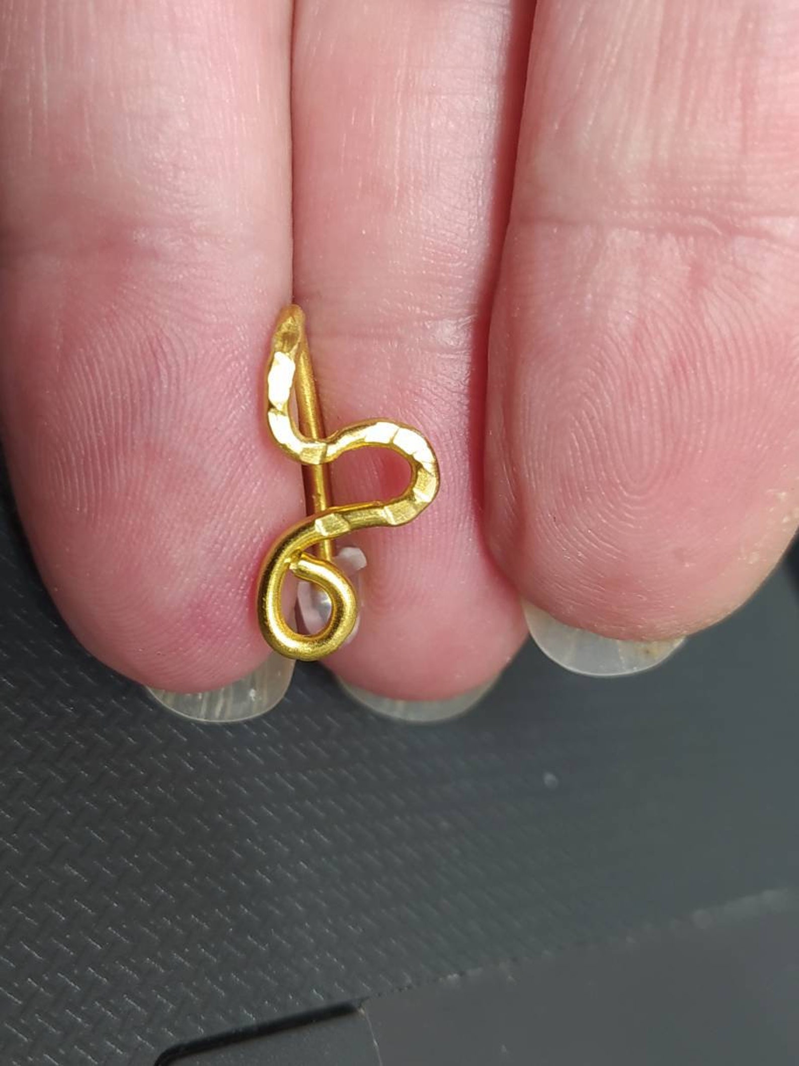 Half Hammered Navel Belly Bar Piercing, Belly Button Ring ...