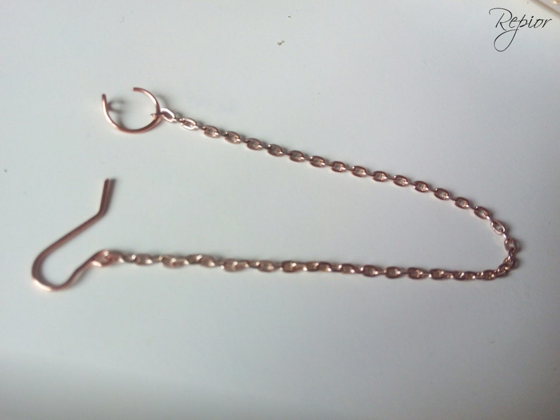 NOSE to EAR Chain Non Piercing Nose Ring Body Jewelry . Gold - Etsy