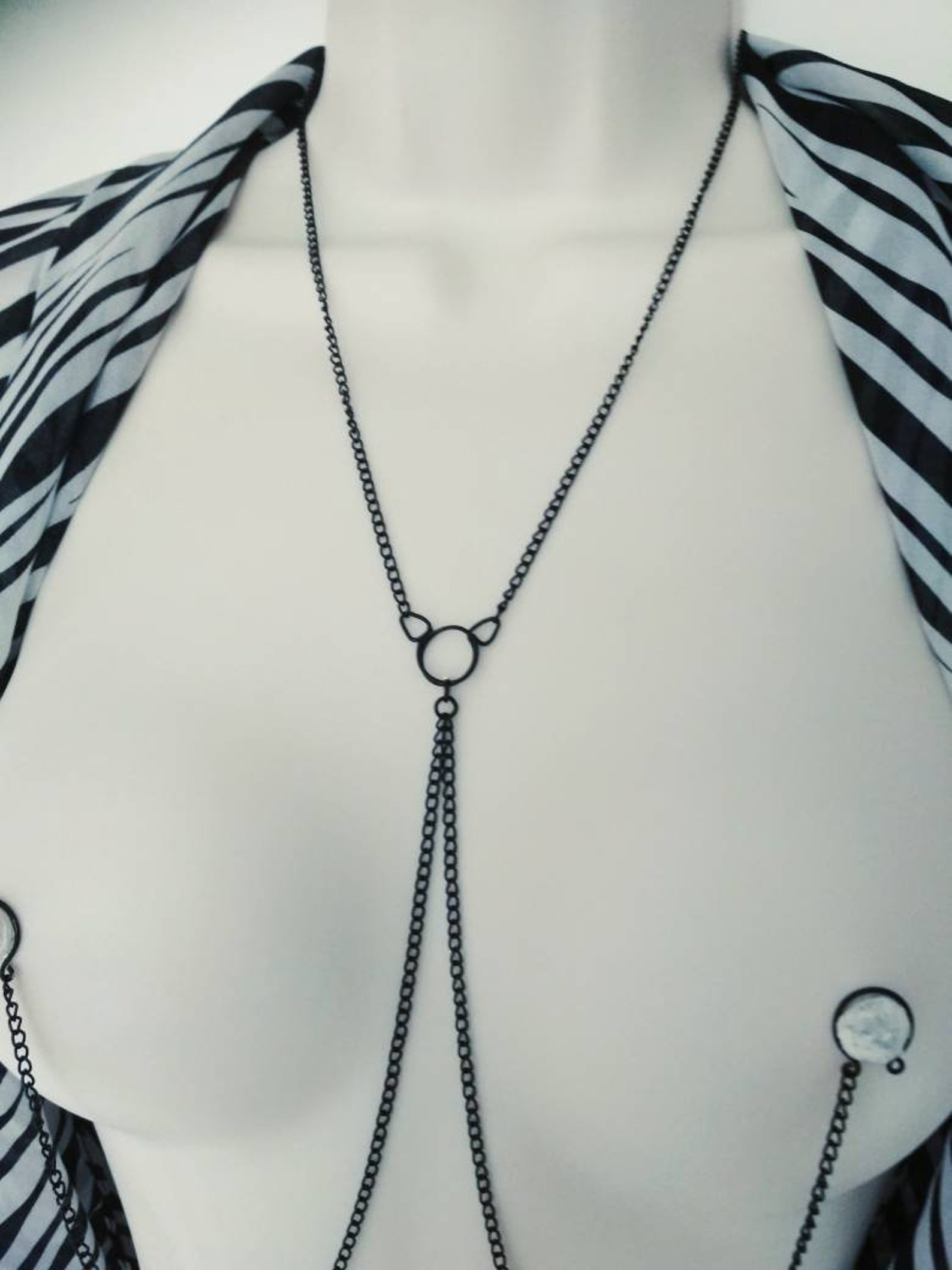 Black Kitten Necklace To Nipples Chain Black Cat Chain Bdsm Etsy Canada
