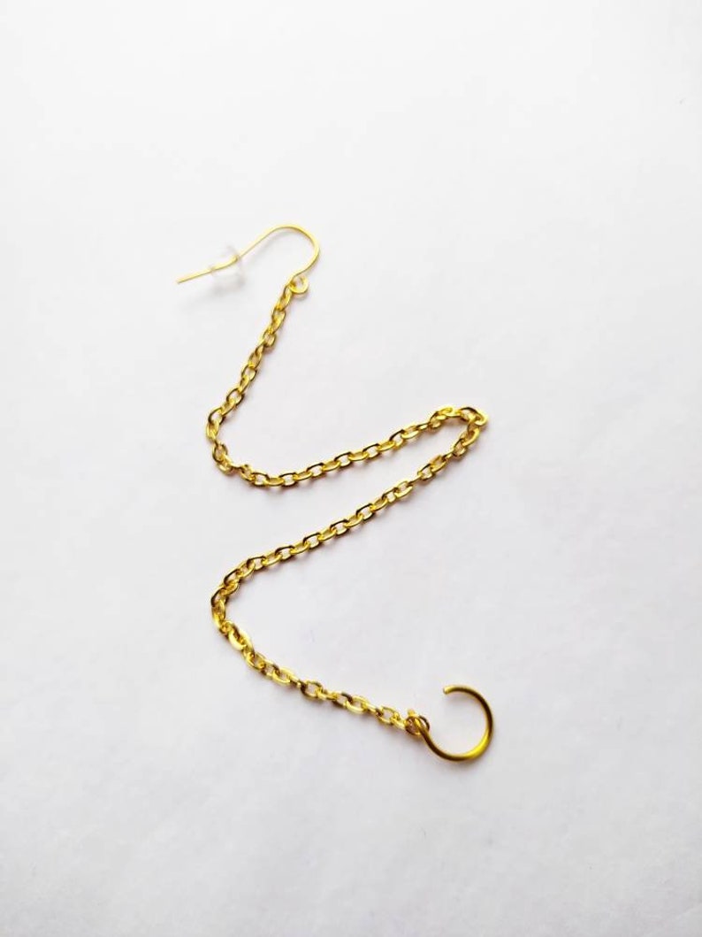NOSE to EAR Chain Non Piercing Nose Ring Body Jewelry . Gold - Etsy