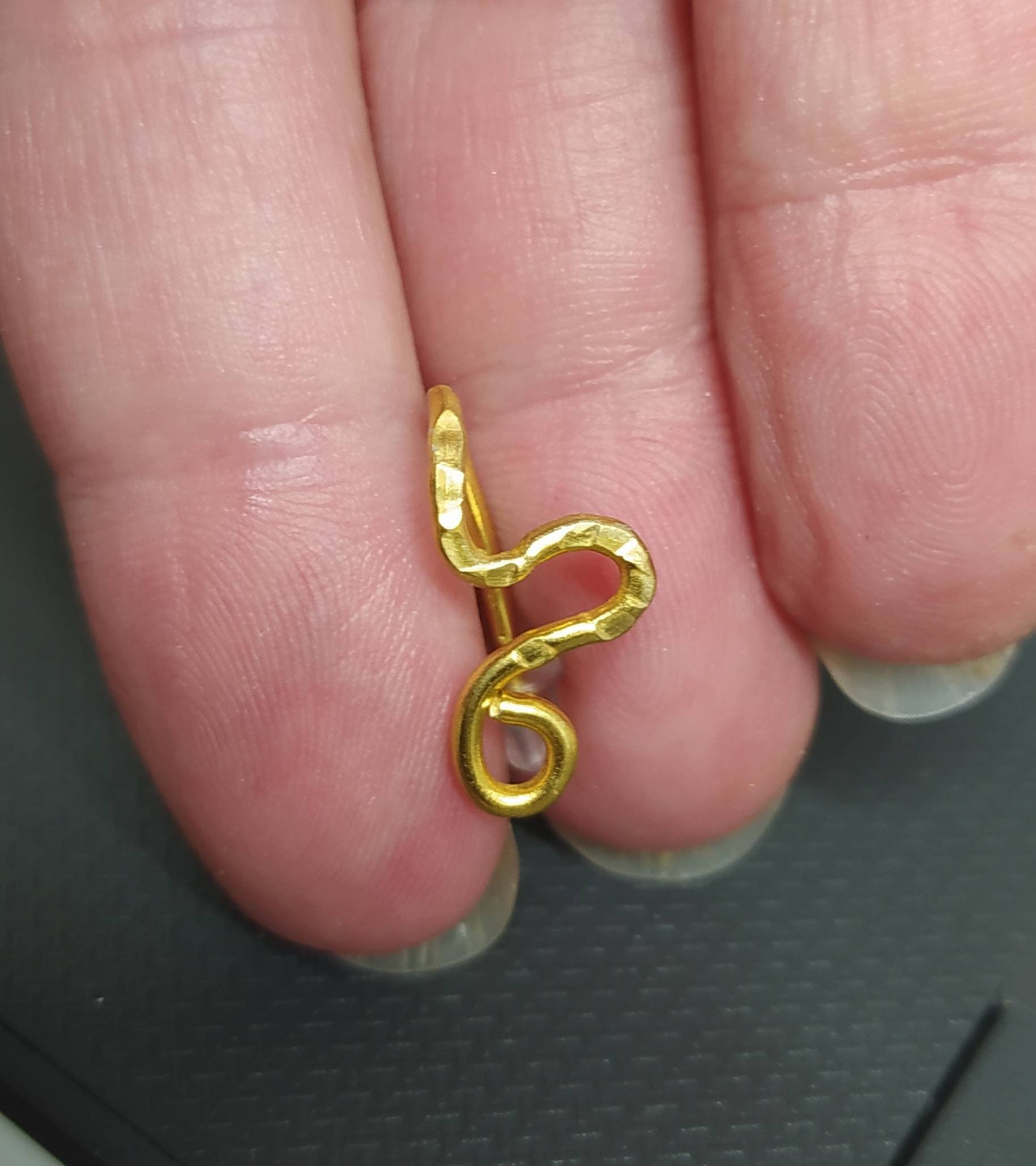 Half Hammered Navel Belly Bar Piercing, Belly Button Ring ...