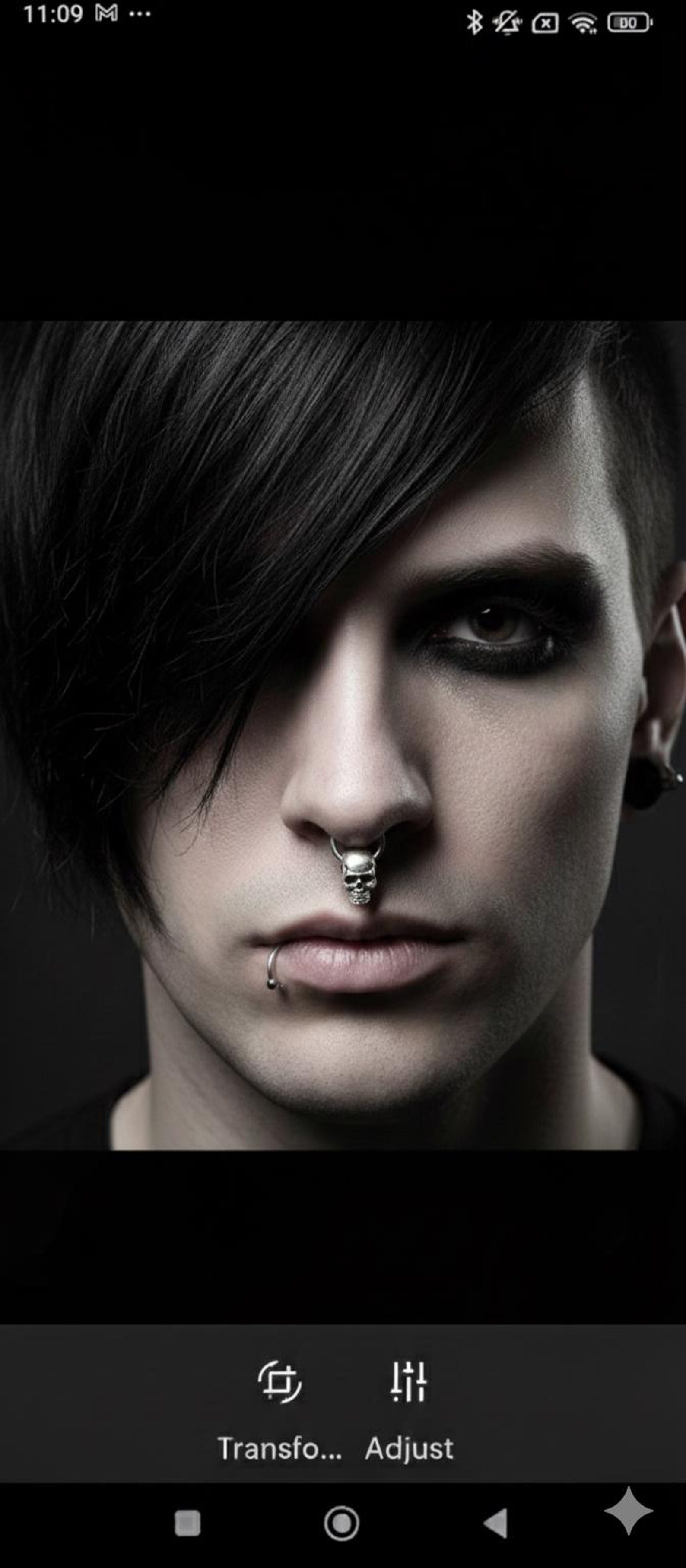 Non-piercing Skull Septum Nose Ring Silver Gothic Jewelry Unique ...