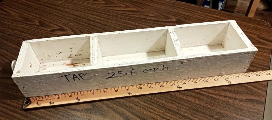 Handmade Wooden Divided Box White 21 X 4 X 3 Inches 3 Compartments - Etsy