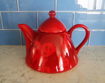 Red Teapot - Etsy