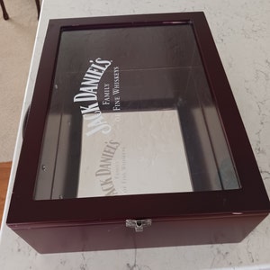 Jack Daniels Wooden Box Carrying Case With Handle Mirrored Back 14.5 X ...