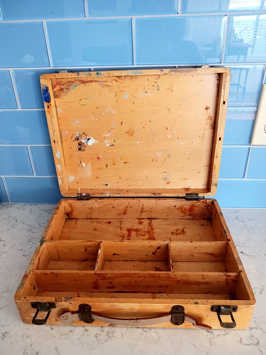 Grumbacher Wooden Paint Box Art Carrying Case Art Storage Box Artist ...