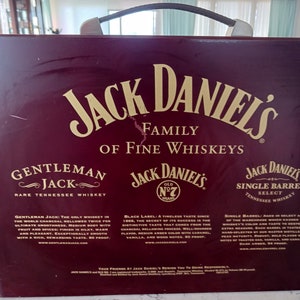 Jack Daniels Wooden Box Carrying Case With Handle Mirrored Back 14.5 X ...