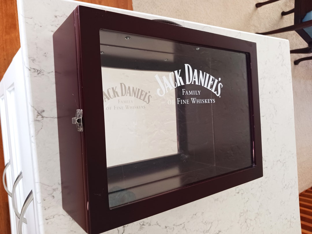 Jack Daniels Wooden Box Carrying Case With Handle Mirrored Back 14.5 X ...