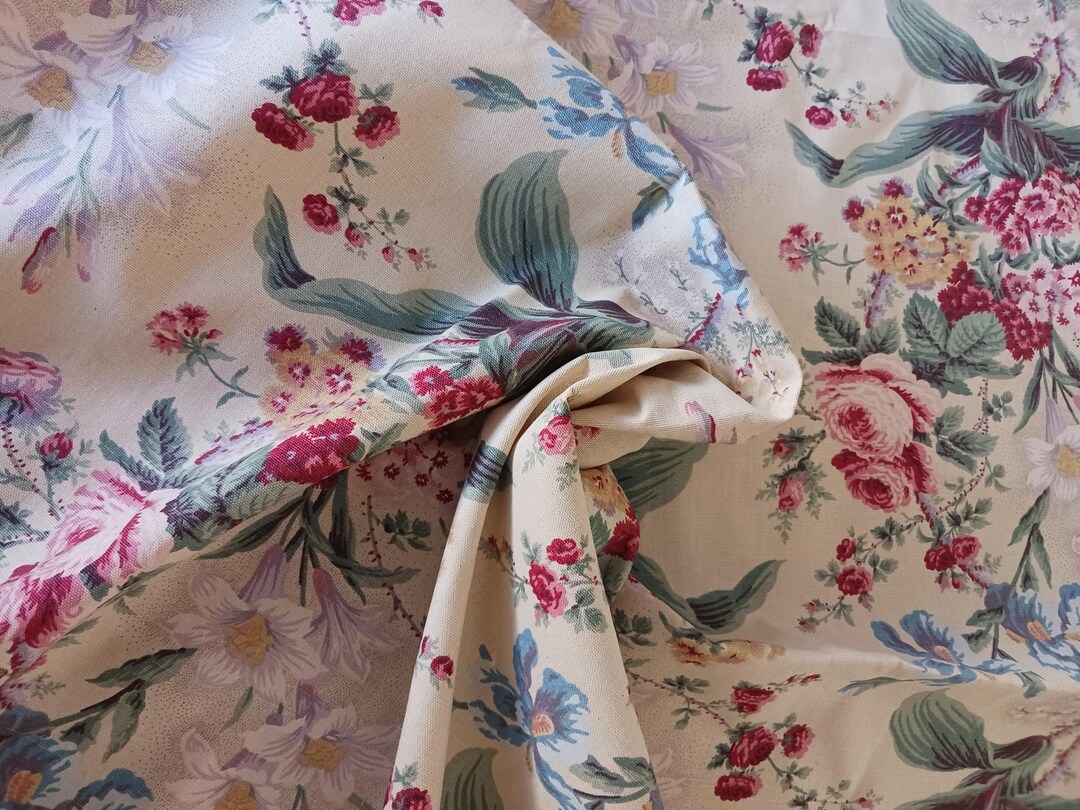 2 75 Yard Piece Waverly Decorator Fabric Vintage Lucinda Floral ...