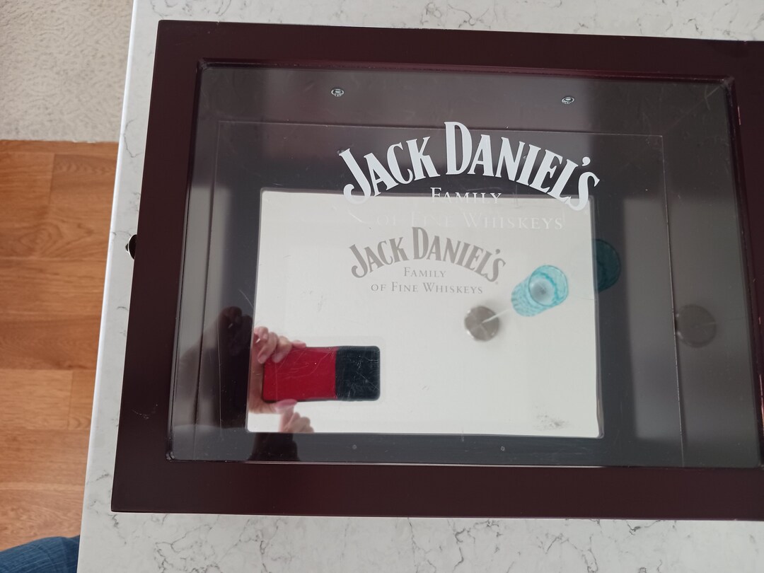 Jack Daniels Wooden Box Carrying Case With Handle Mirrored Back 14.5 X ...