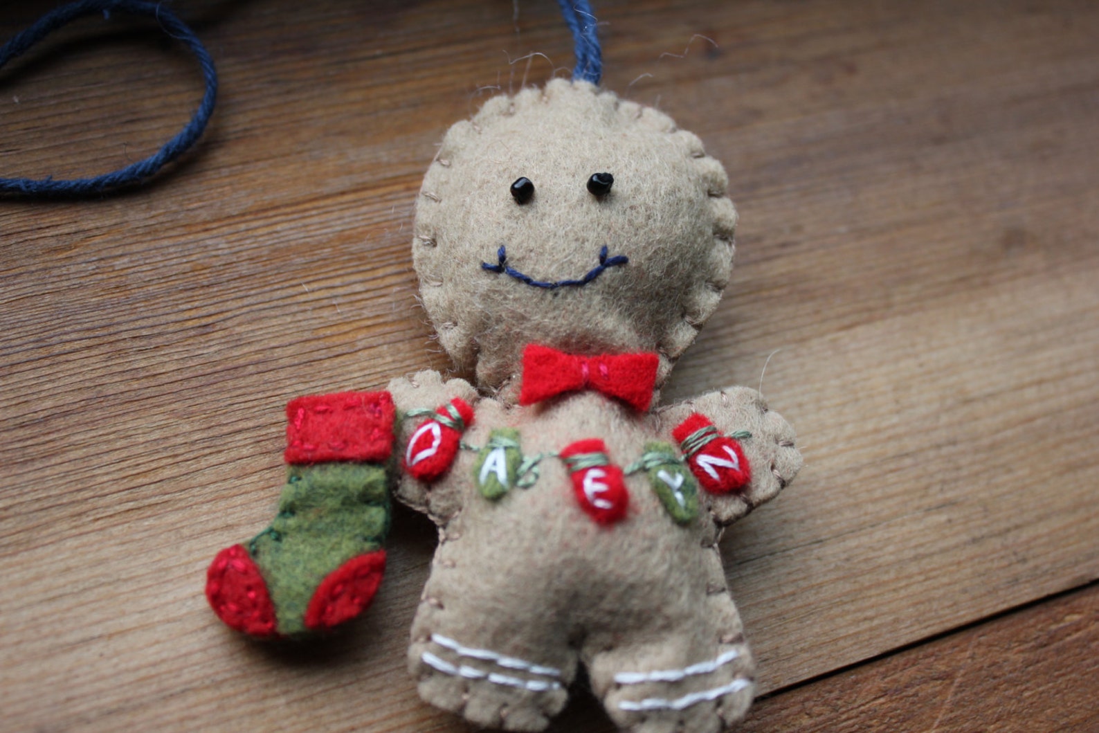 Personalized Gingerbread Boy or Girl Ornamentwool Felt - Etsy