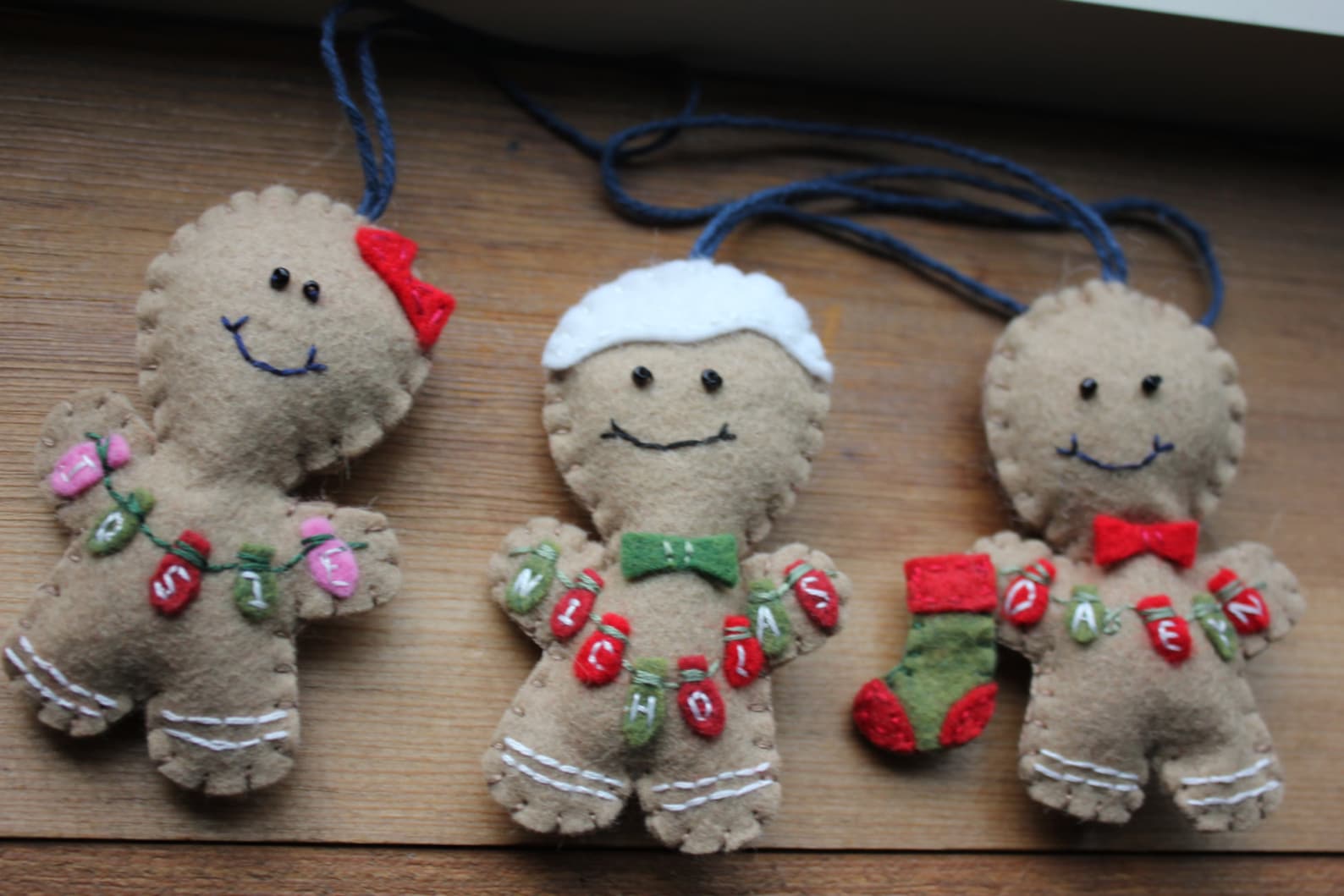 Personalized Gingerbread Boy or Girl Ornamentwool Felt - Etsy
