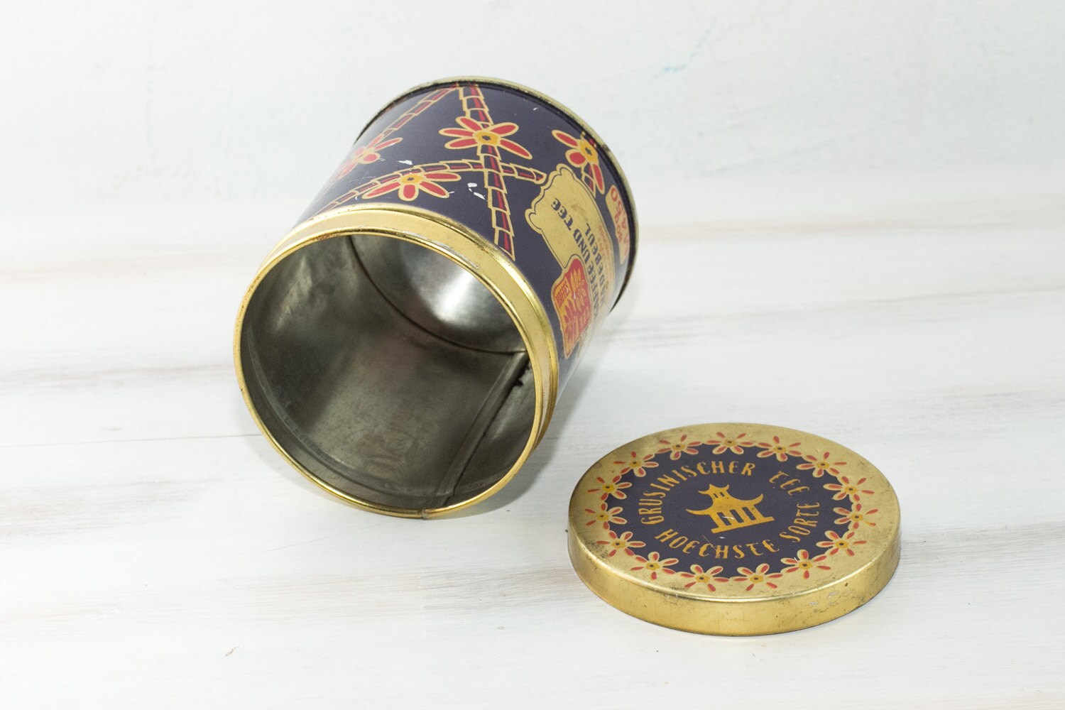 Vintage Rare Green Tea Coffee Metal Thin Case Blue Box - Etsy