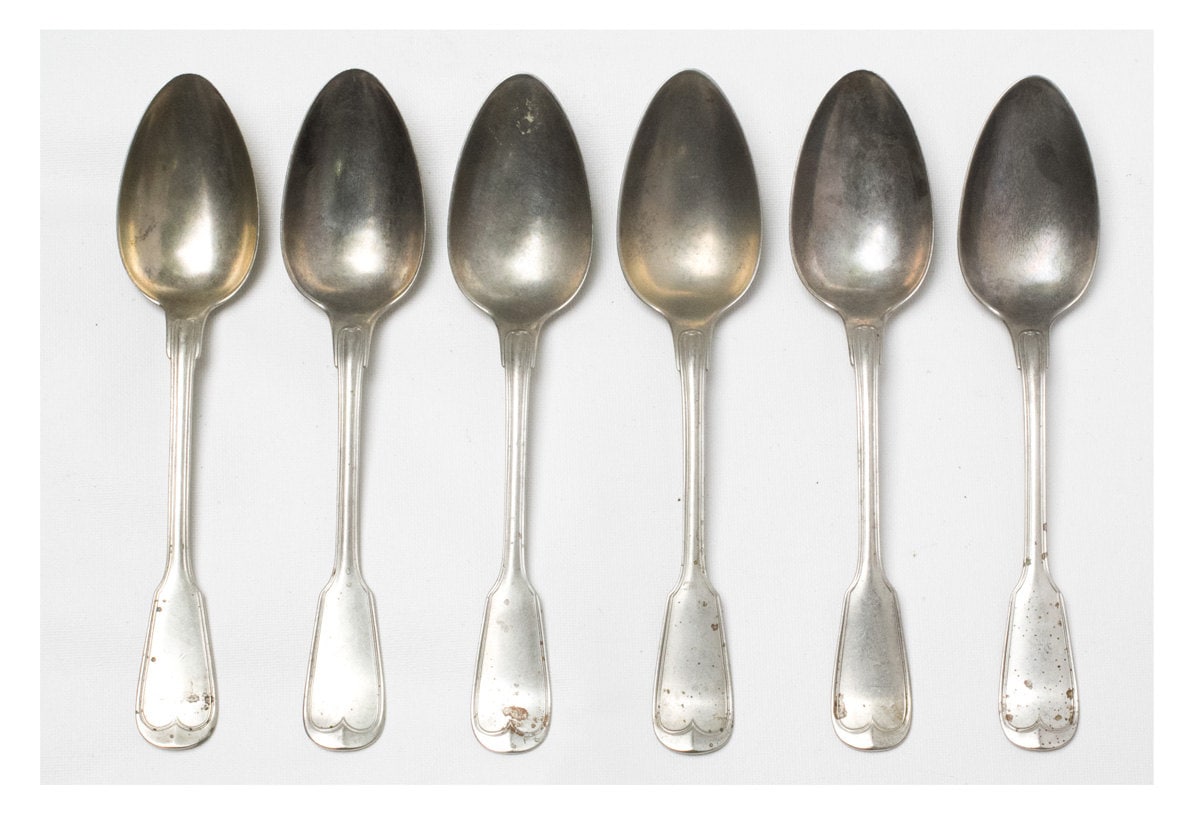 Vintage Set of 6 Silver Plated Spoons Berndorf Wellner Alpacca European ...