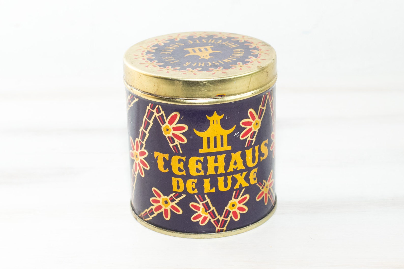 Vintage Rare Green Tea Coffee Metal Thin Case Blue Box Collectible ...