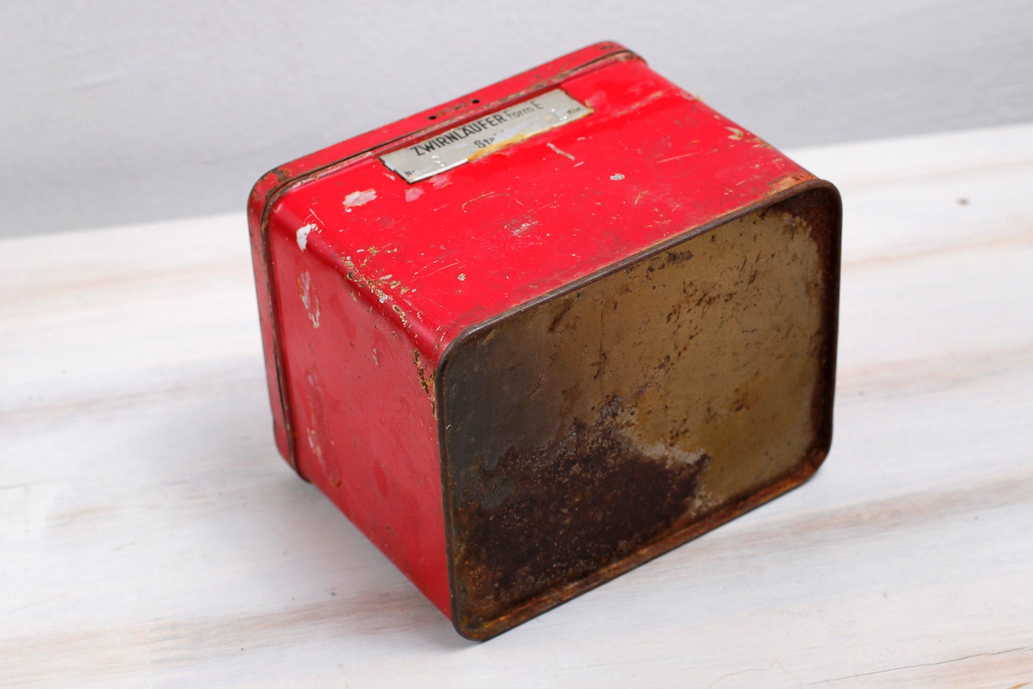 Vintage Rare Red German Metal Thin Case Box Collectible - Etsy