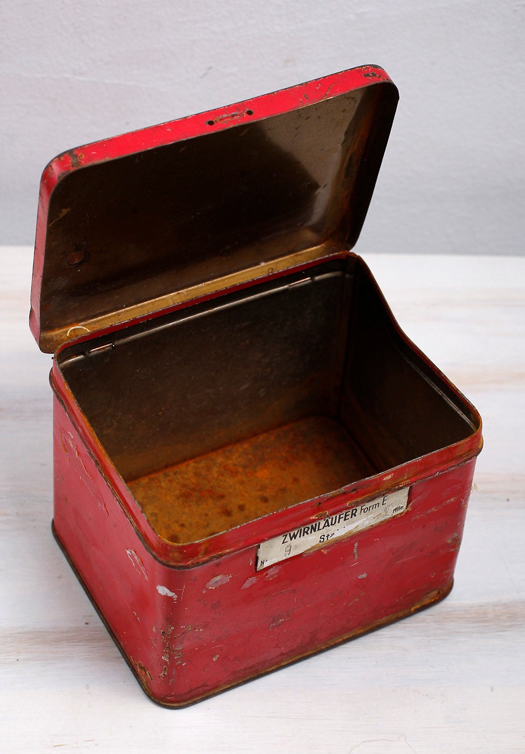 Vintage Rare Red German Metal Thin Case Box Collectible - Etsy