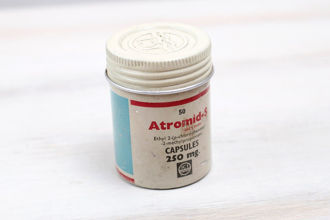 Vintage Rare Atromid S Tin Pill Box Collectible Pill Box Gold Color ...