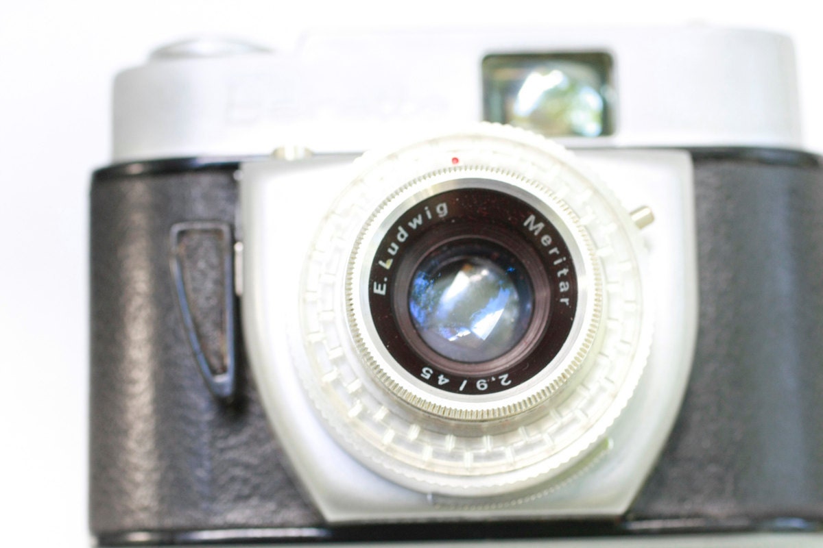 Vintage Beier Beirette VS Film Camera, DDR Photo Camera, Travel Camera, Black Case, Ohtteam ...