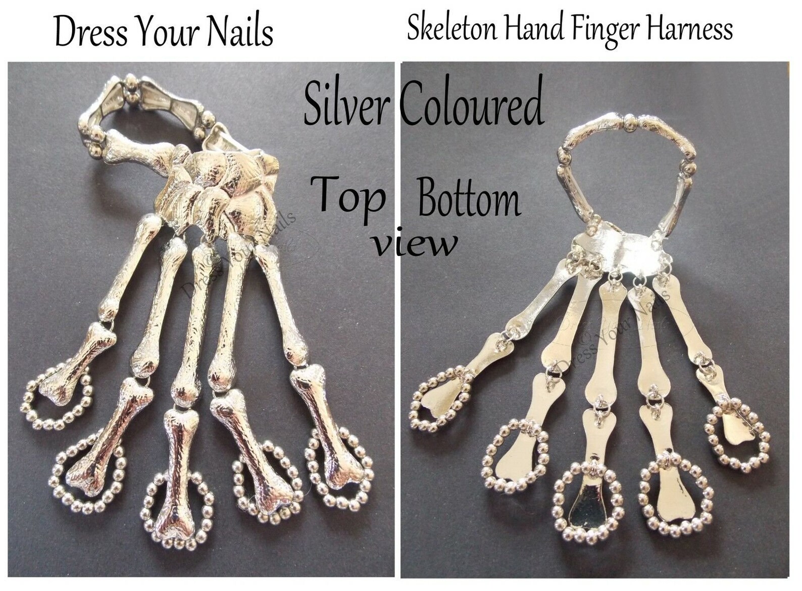 Skeleton Hand Ring Bracelet Finger Talon Bone Harness Punk Gothic ...