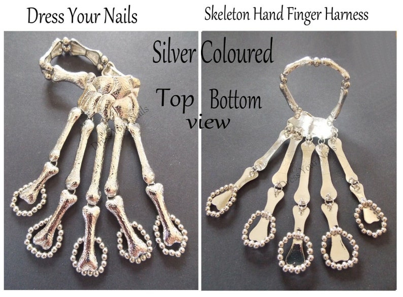 Skeleton Hand Ring Bracelet Finger Talon Bone Harness Punk Gothic ...