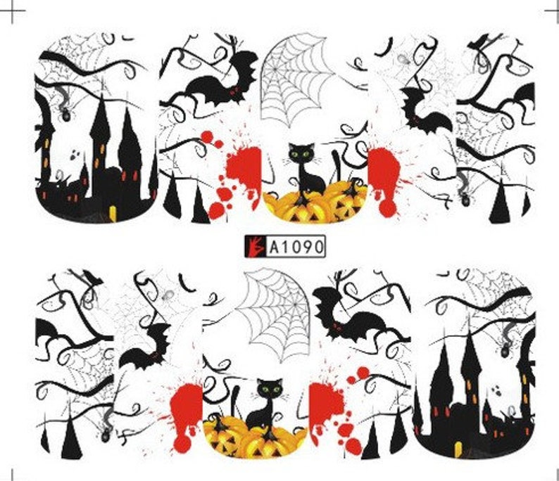 Halloween Water Decals/sliders Bats Spiders Haunted House A1090 - Etsy