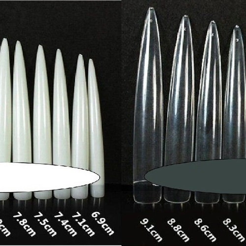 500pc Stiletto Claw Nail Tips Half Cover Pointy False Nails - Etsy