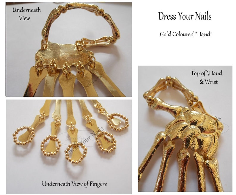 Skeleton Hand Ring Bracelet Finger Talon Bone Harness Punk Gothic ...