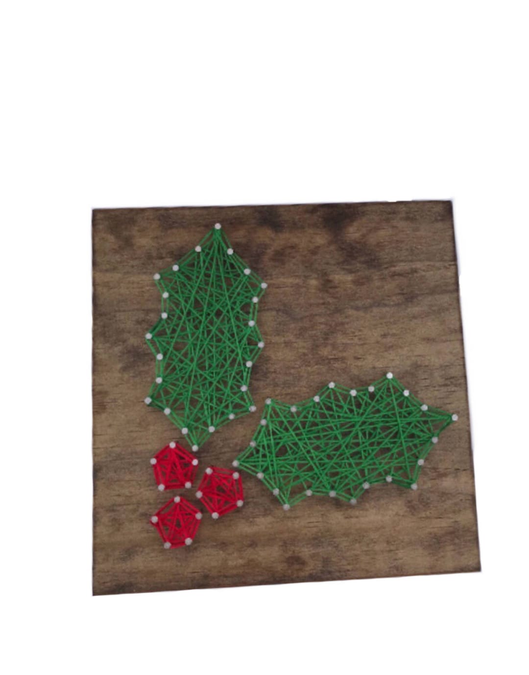 Holly String Art Sign - Wooden Sign - Christmas Decoration - Gift Under ...
