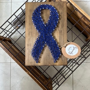 Pink Ribbon String Art Sign - Breast Cancer - Wooden Sign - Pink Ribbon ...