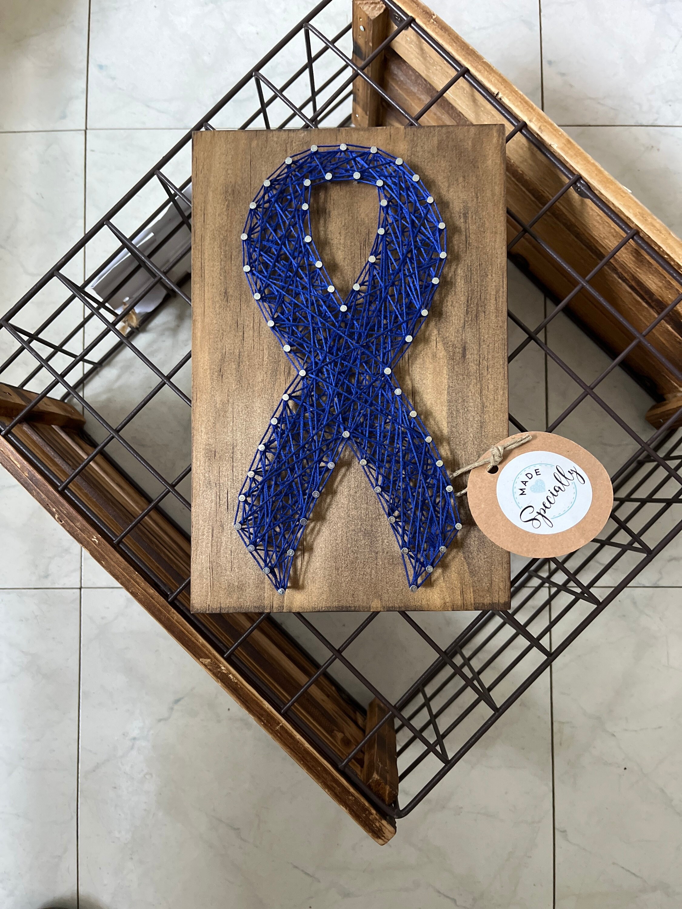 Pink Ribbon String Art Sign - Breast Cancer - Wooden Sign - Pink Ribbon ...