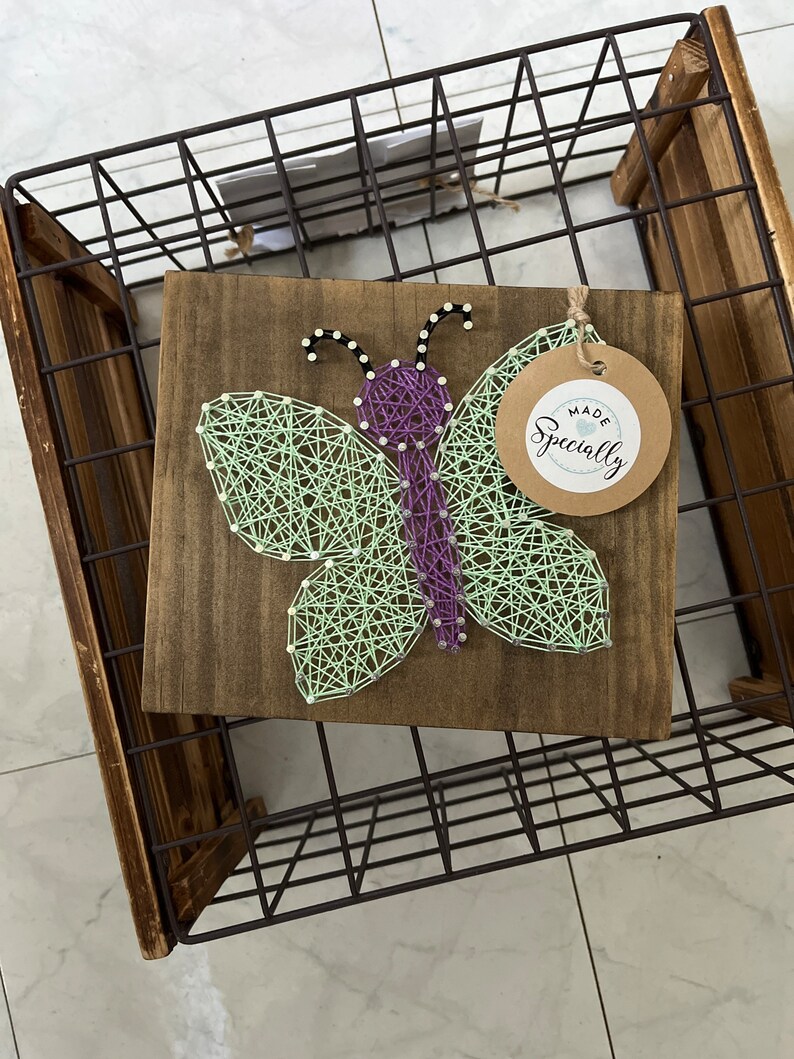 Butterfly String Art Sign - Butterfly Sign - Wooden Sign - Girls Room ...