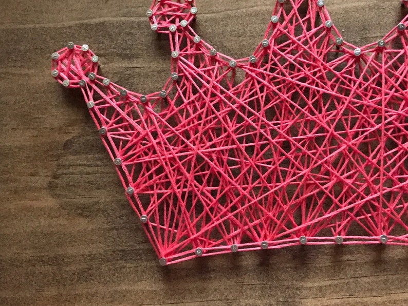 Crown String Art Sign princess crown string art sign pink | Etsy