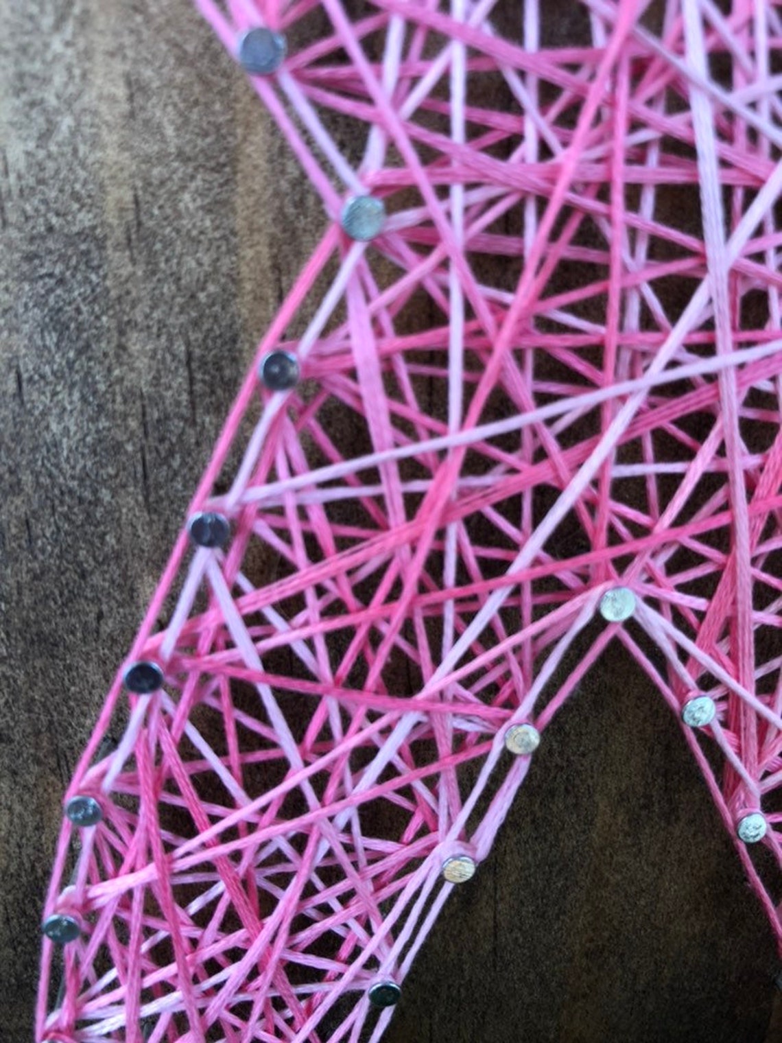 Pink Ribbon String Art Sign breast cancer wooden sign | Etsy
