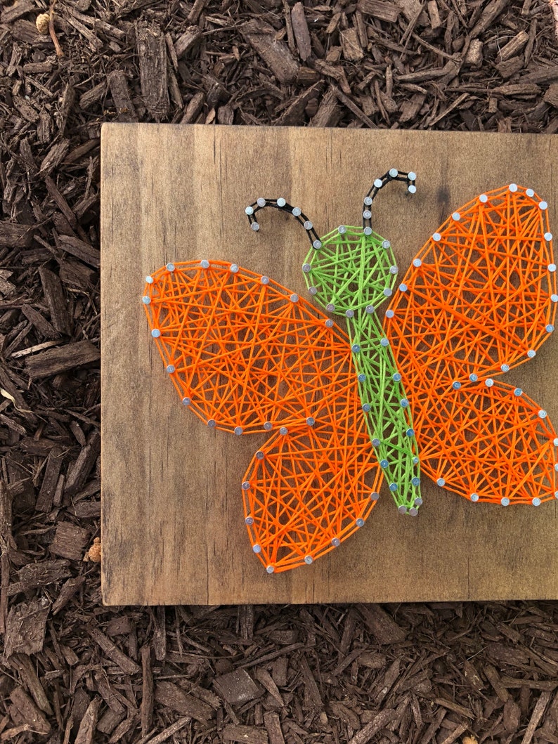 Butterfly String Art Sign butterfly sign wooden sign | Etsy