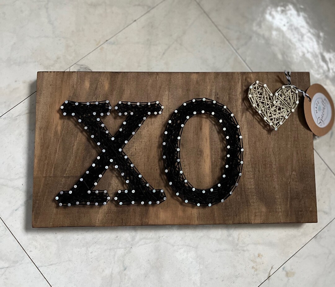XO Heart String Art Sign - XO Sign - Heart Sign - Love Sign - Wooden ...