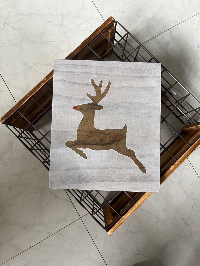 Reindeer Sign - Painted Sign - Wooden Sign - Rudolph the Reindeer Sign ...