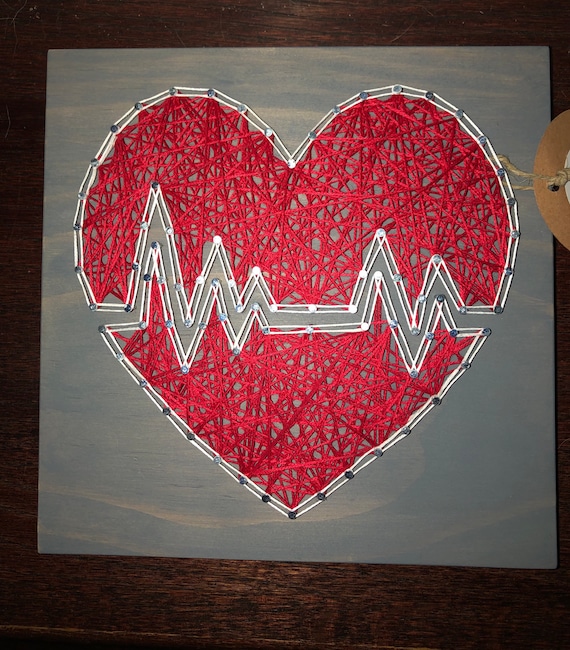 Nurse Heart String Art Sign Nurse Sign Heartbeat Sign | Etsy