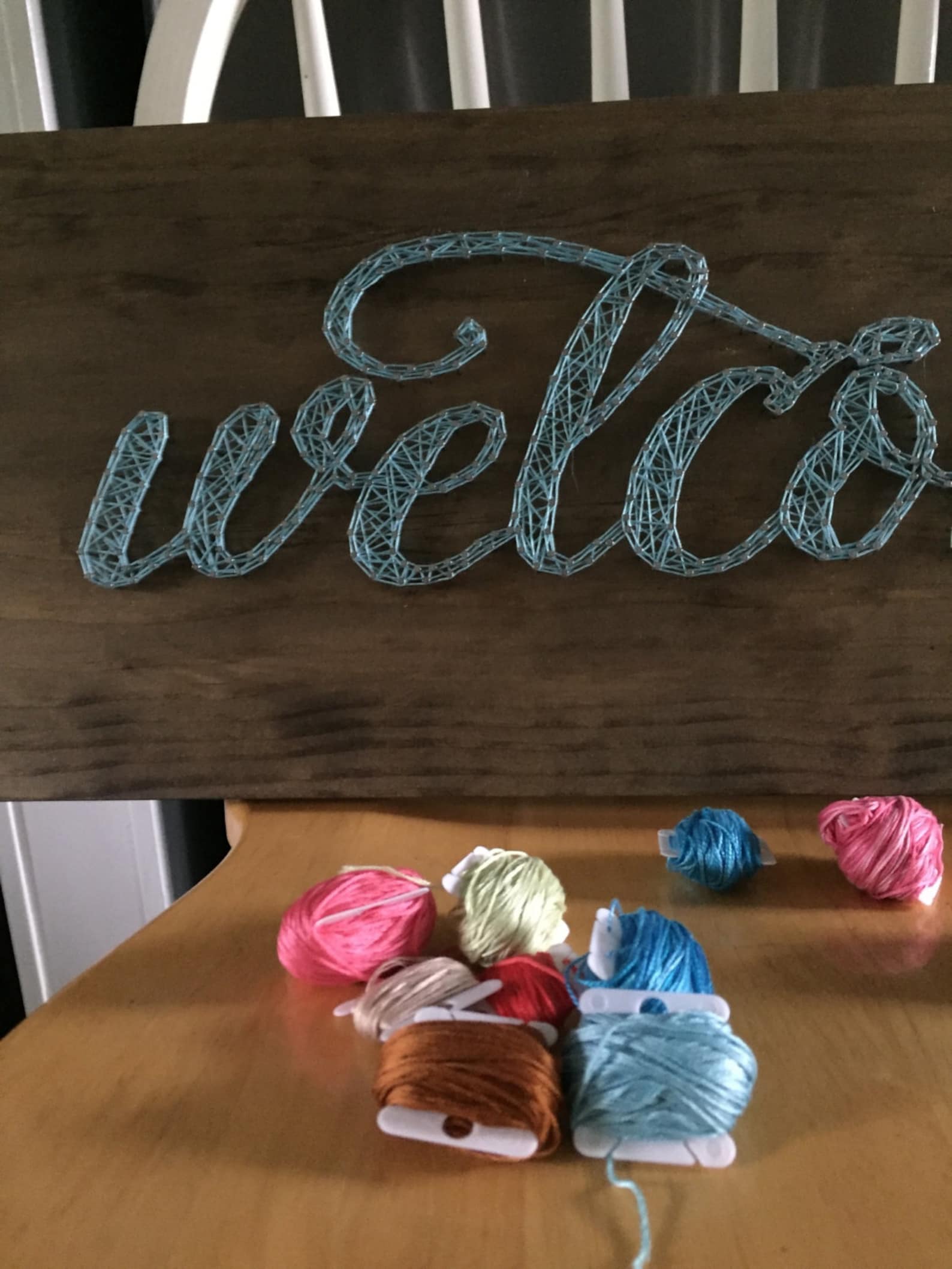 String Art Welcome Sign - Wooden Sign - House Warming Gift - Home Decor ...