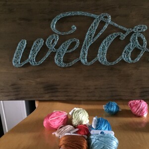 String Art Welcome Sign - Wooden Sign - House Warming Gift - Home Decor ...