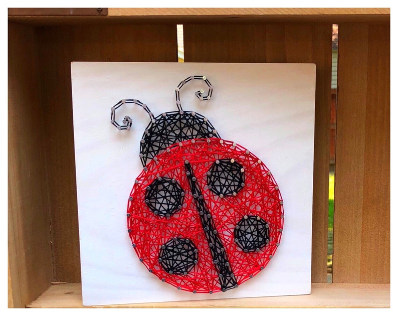 Ladybug String Art Sign Wooden Sign Ladybug Sign Home Decor Kids Room ...