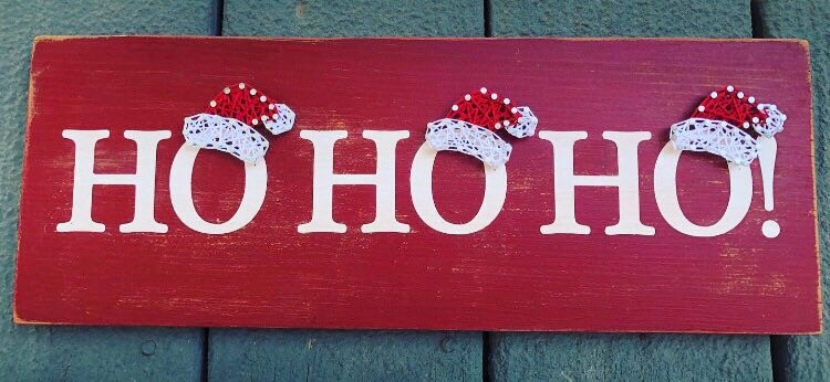 Ho Ho Ho Sign Hand Painted Sign Wooden Sign Rustic Sign Christmas Sign ...