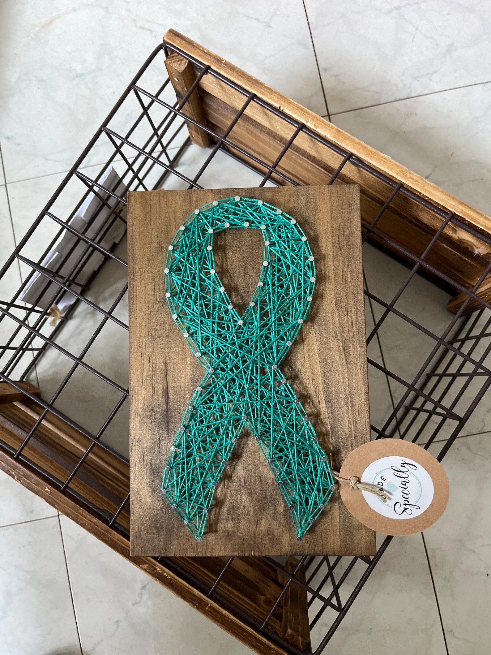 Pink Ribbon String Art Sign Breast Cancer Wooden Sign - Etsy