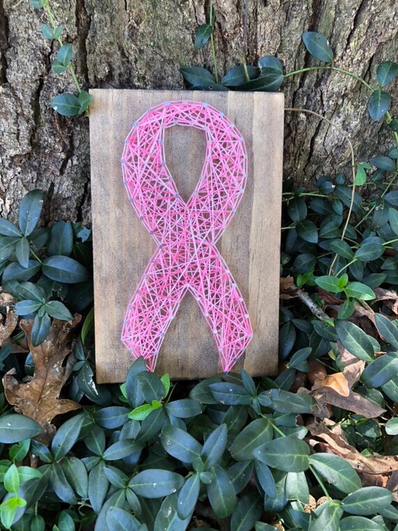 Pink Ribbon String Art Sign Breast Cancer Wooden Sign | Etsy