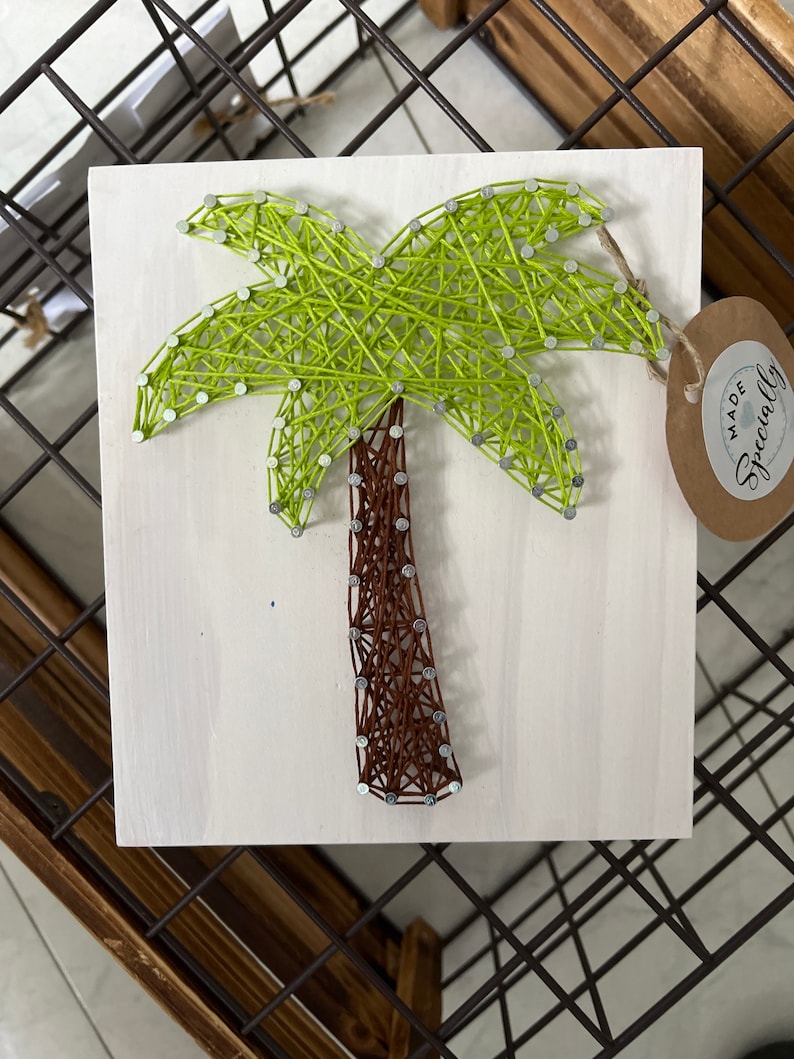 Palm Tree String Art Sign - Palm Tree Sign - Beach Sign - Wooden Sign ...