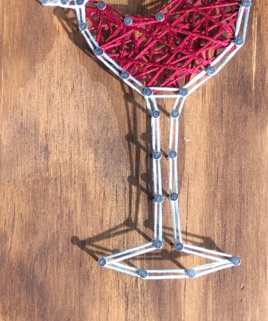 Santa Wine Glass String Art Sign Santa String Art Sign - Etsy