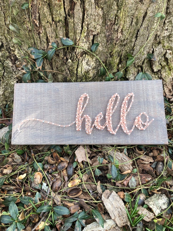 Hello String Art Sign String Art Sign Hello Sign Wooden - Etsy